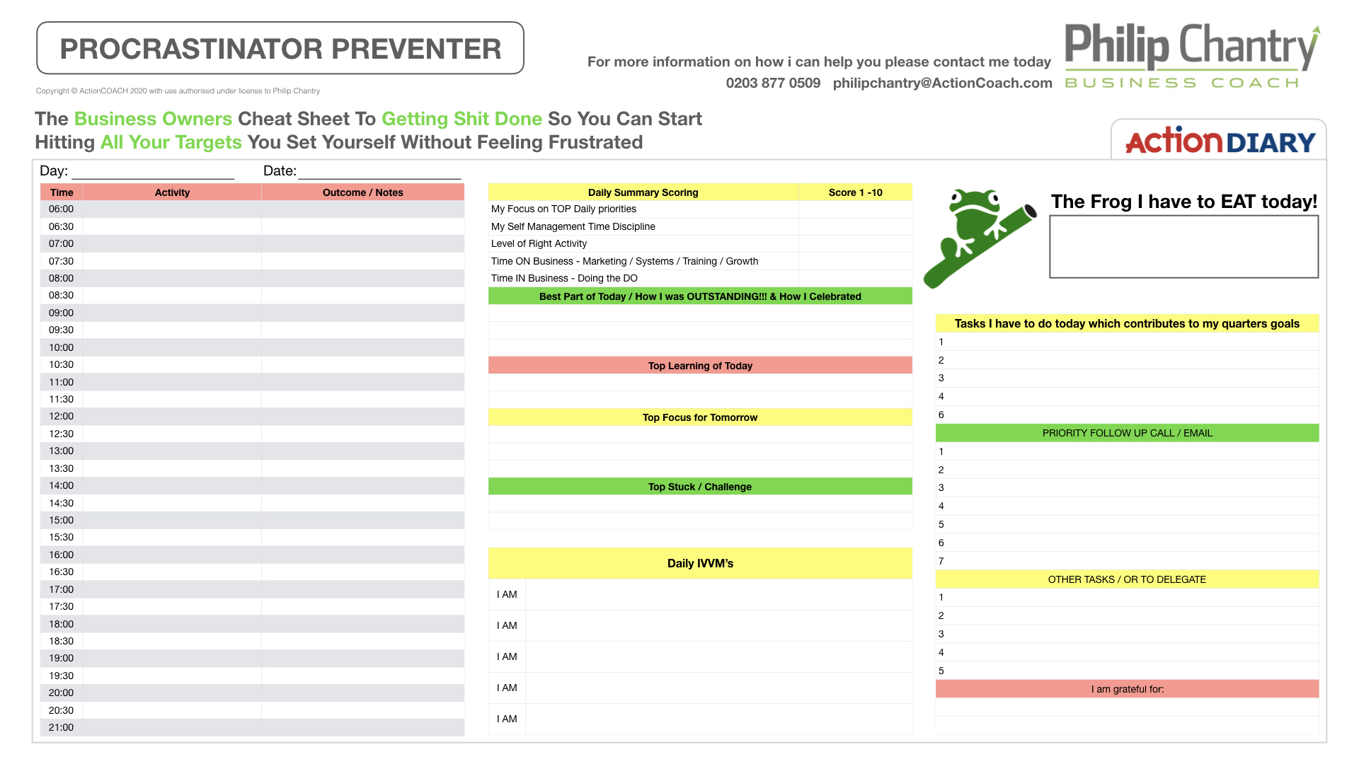 Procrastinator Preventer - Philip Chantry - ActionCOACH